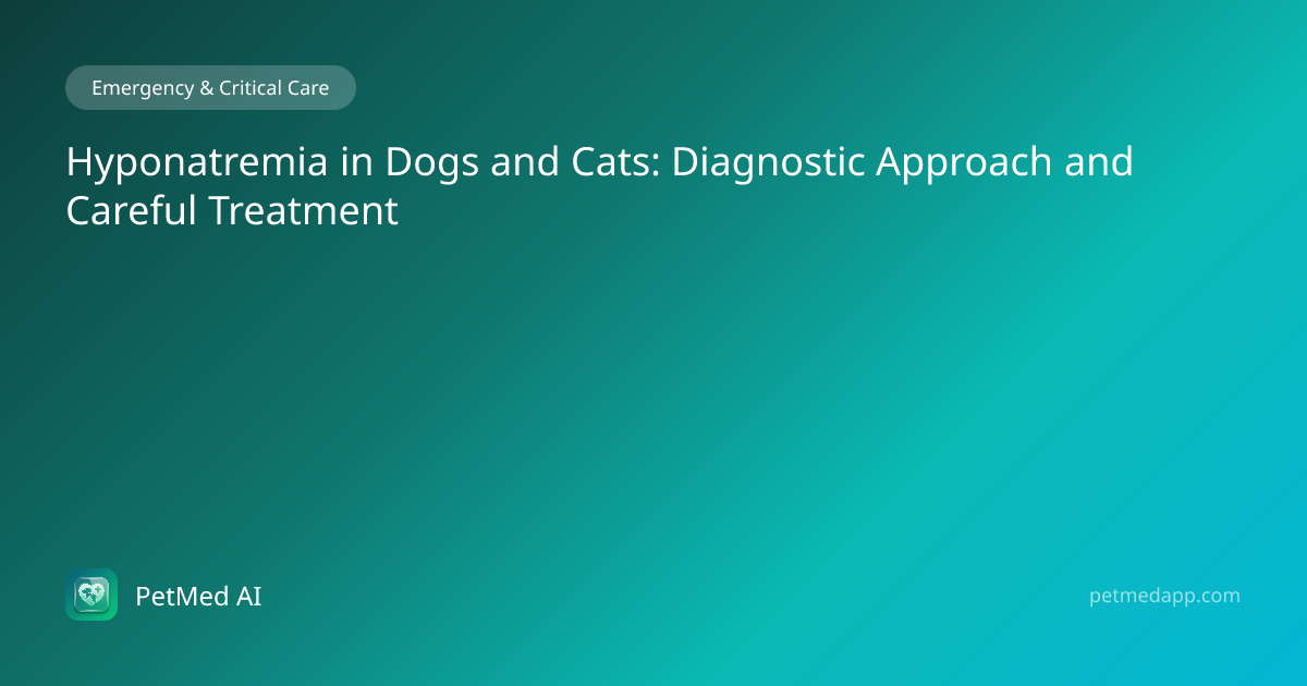Hyponatremia in Dogs and Cats: Diagnostic Approach and Careful ...